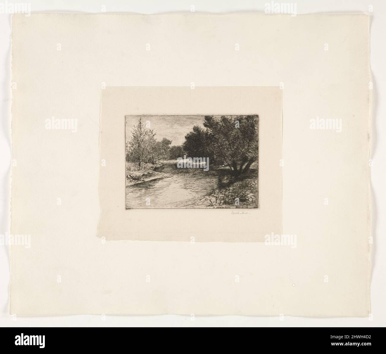 Untitled landscape (River scene). Artist: William Henry Warren Bicknell ...