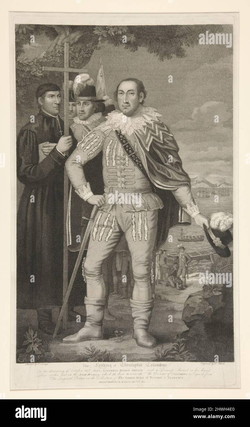 The Landing of Christopher Columbus. Artist: David Edwin, American ...