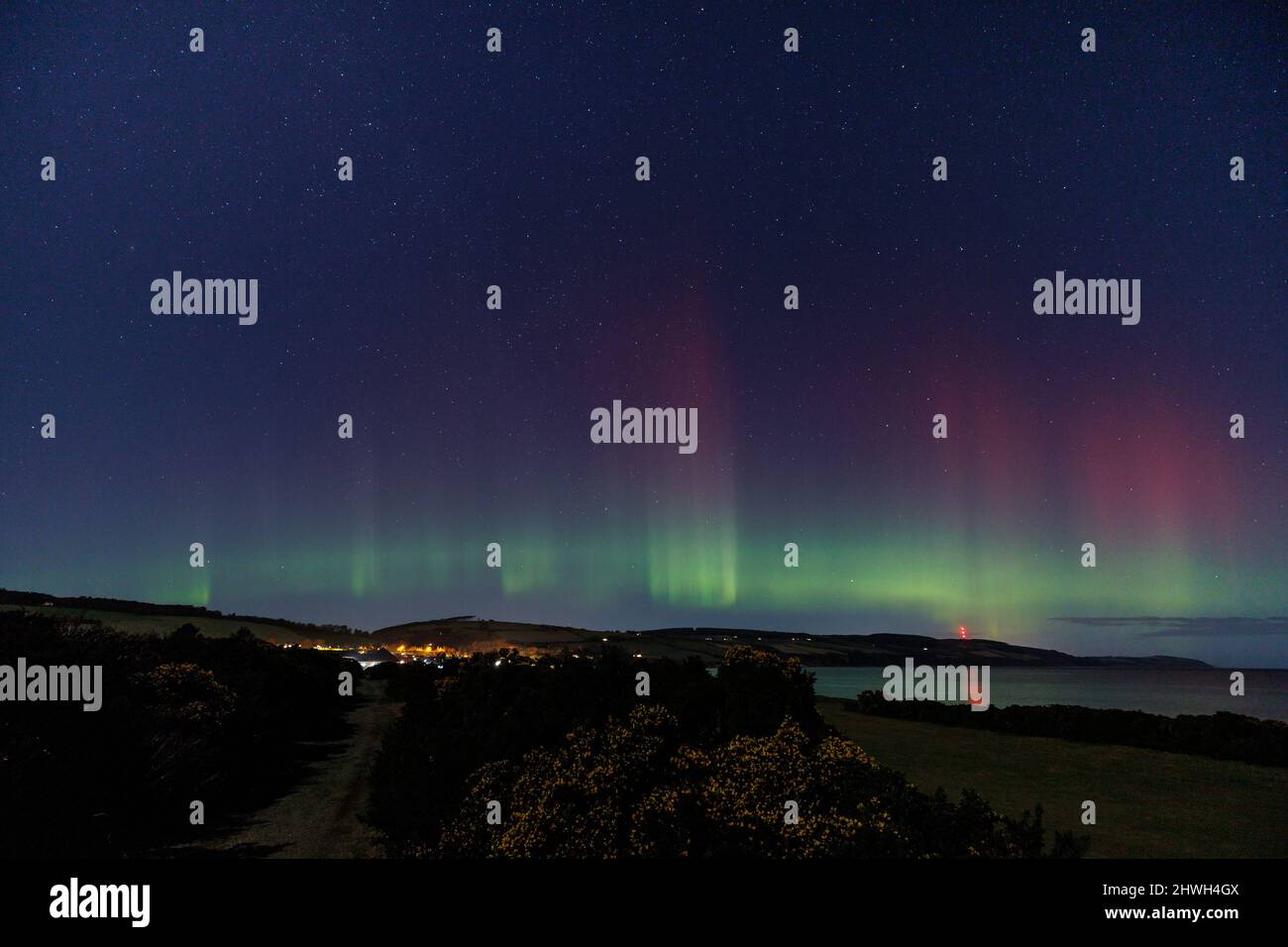 Aurora Borealis (Northern Lights) over the Scottish Highlands Stock ...