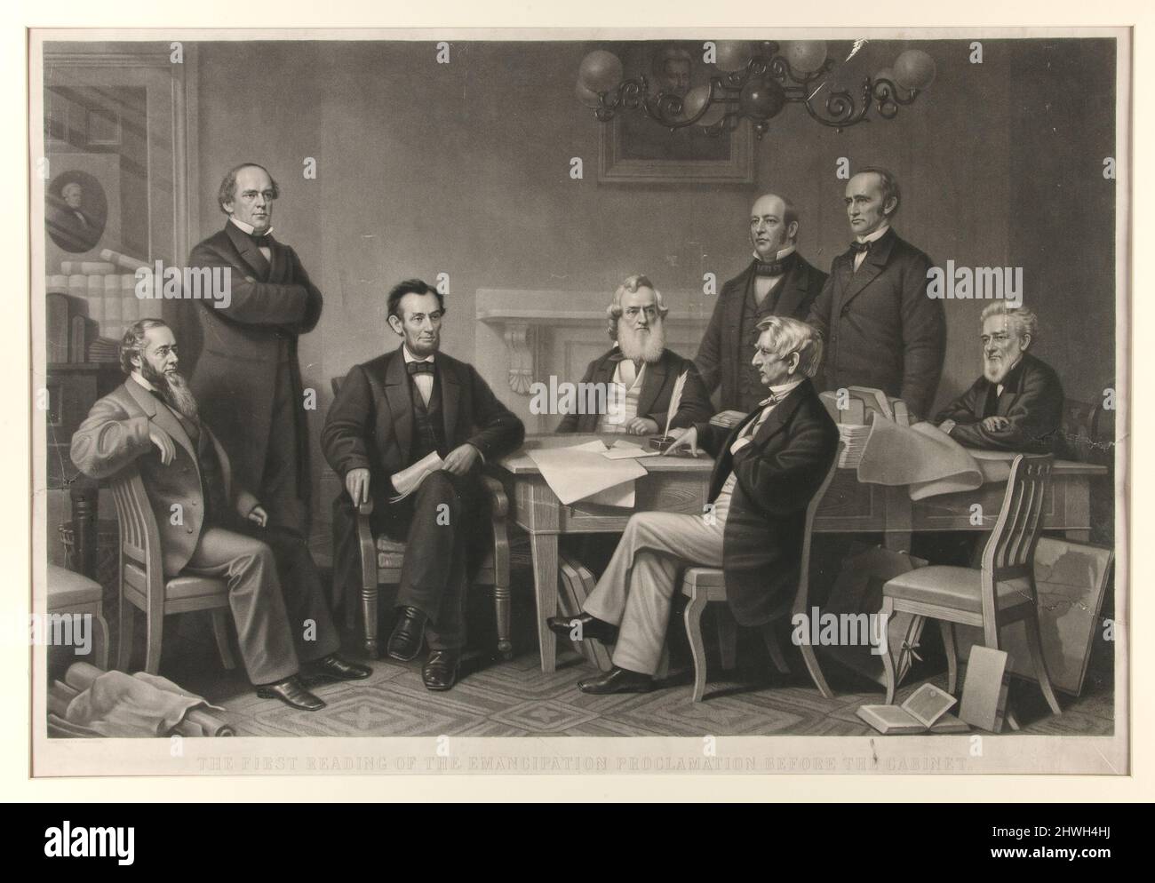 The First Reading of the Emancipation Proclamation Before the Cabinet ...