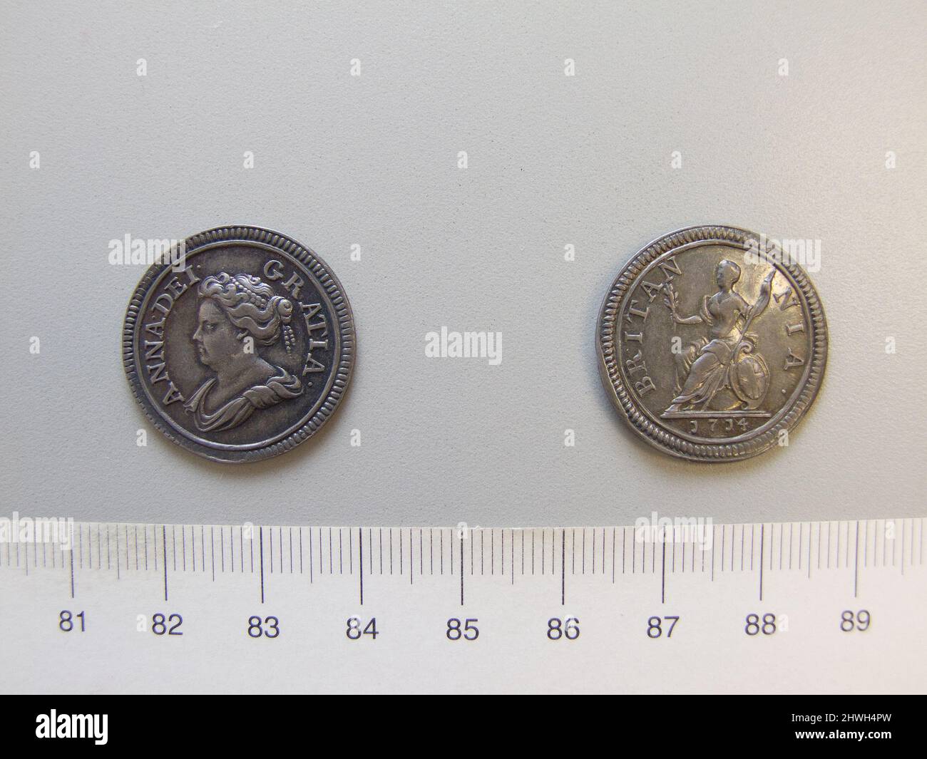 1 Farthing of Anne, Queen of Great Britain from London. Ruler: Anne ...