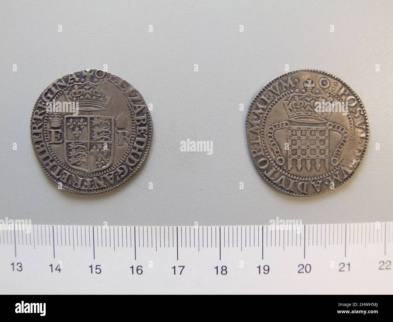 2 Testerns of Elizabeth I, Queen of England from London. Ruler ...