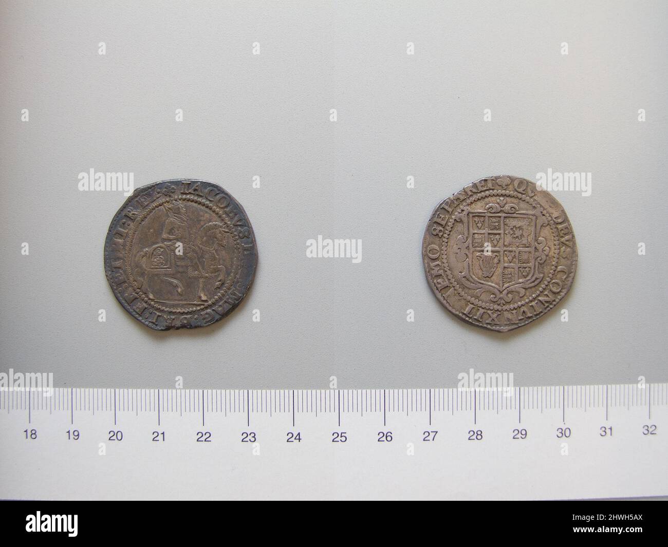 Halfcrown of James I, King of England from London. Ruler: James I, King ...
