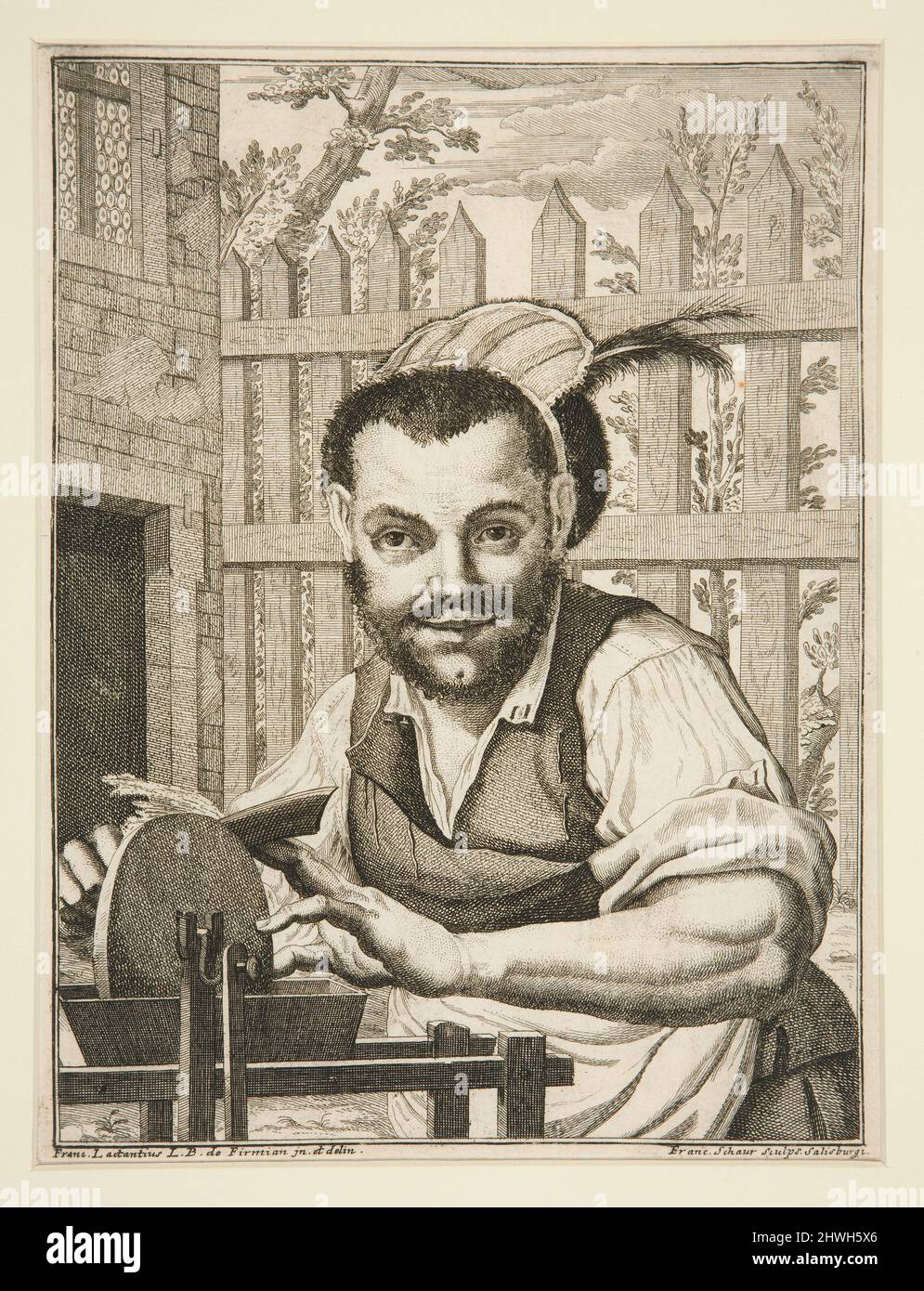 Knife-sharpener at the wheel. Artist: Franz Schaur, Austrian, active ...