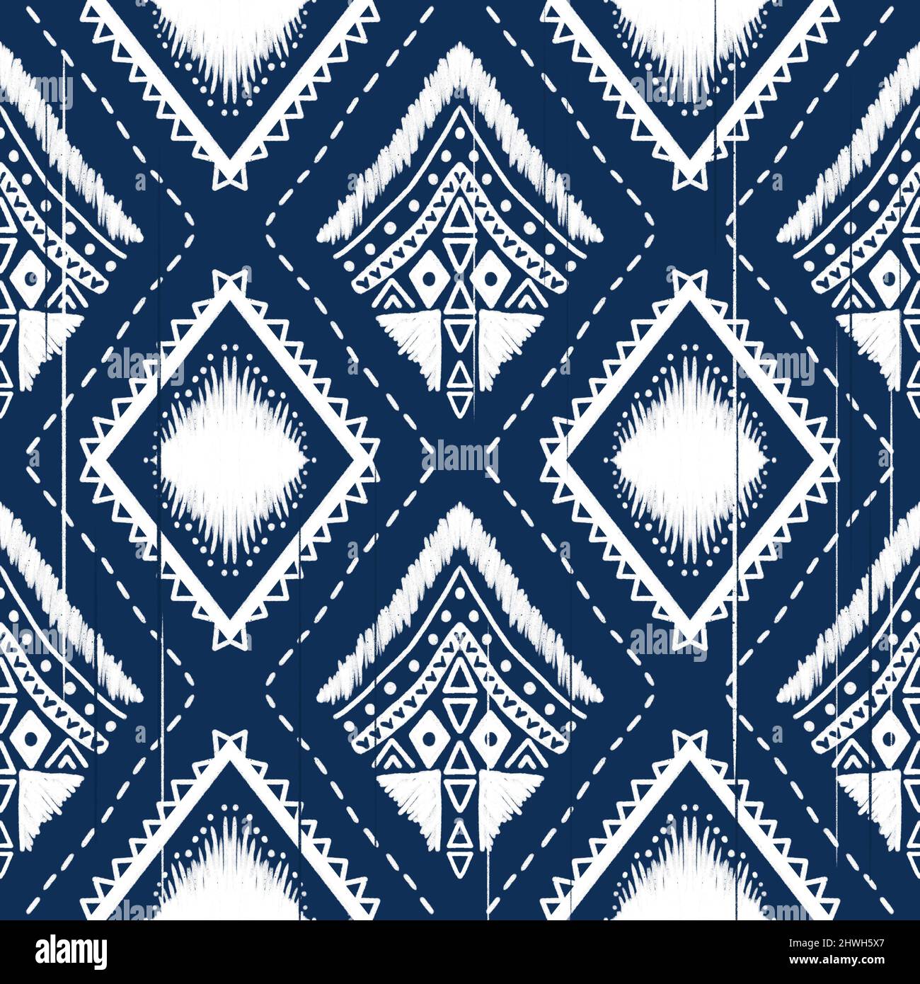 White Diamond on Indigo Blue. Geometric ethnic oriental pattern ...