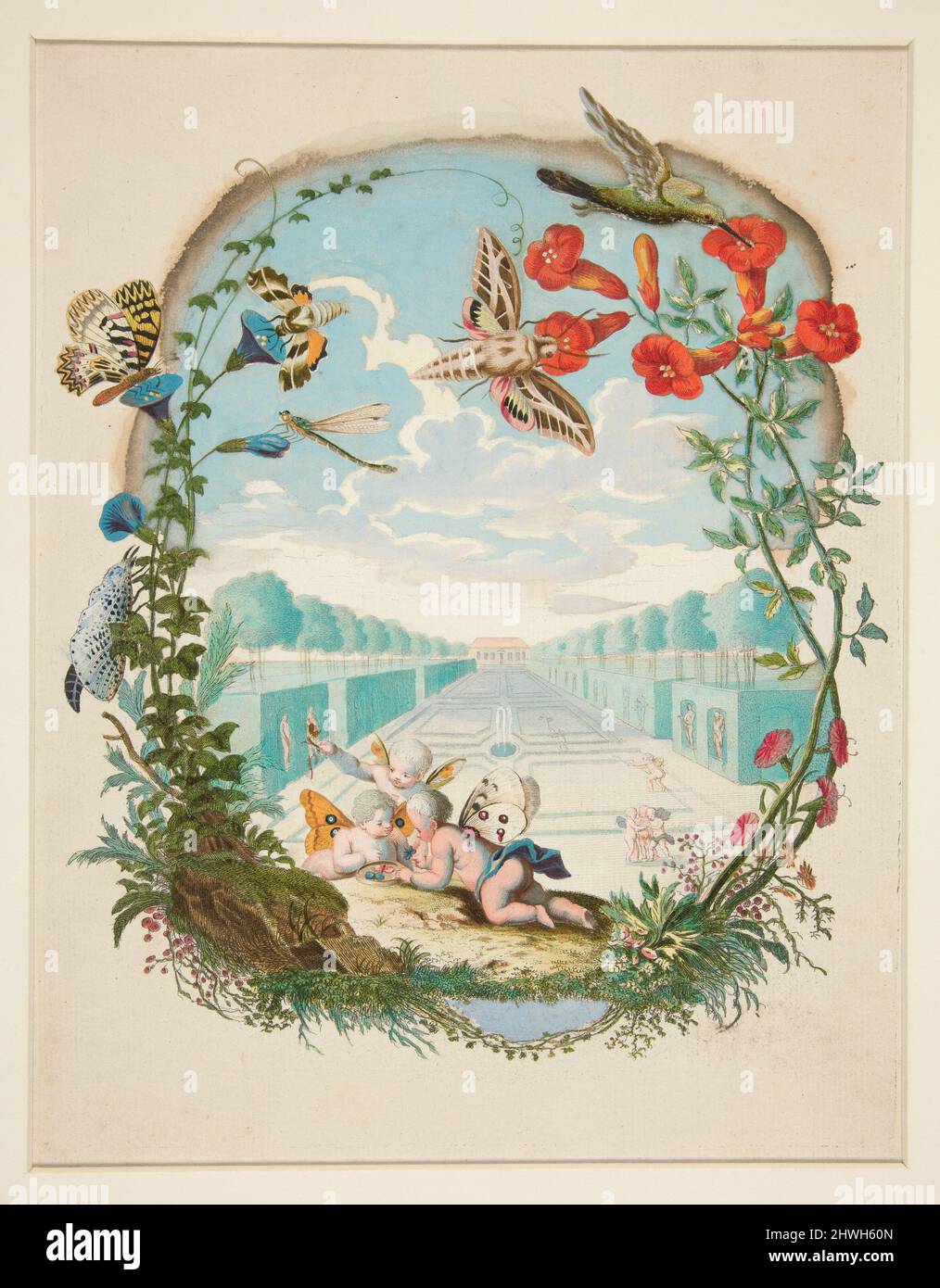 Fairy scene with hummingbirds and fairies. Artist: Unknown Stock Photo ...