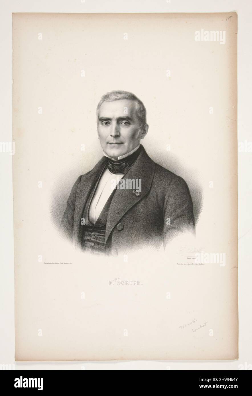 Portrait of E. Scribe. Artist: Unknown After: Zéphirin Félix Jean ...