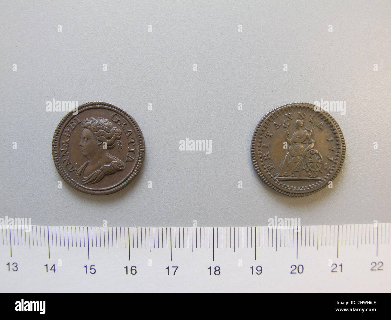 1 Farthing of Anne, Queen of Great Britain from London. Ruler: Anne ...