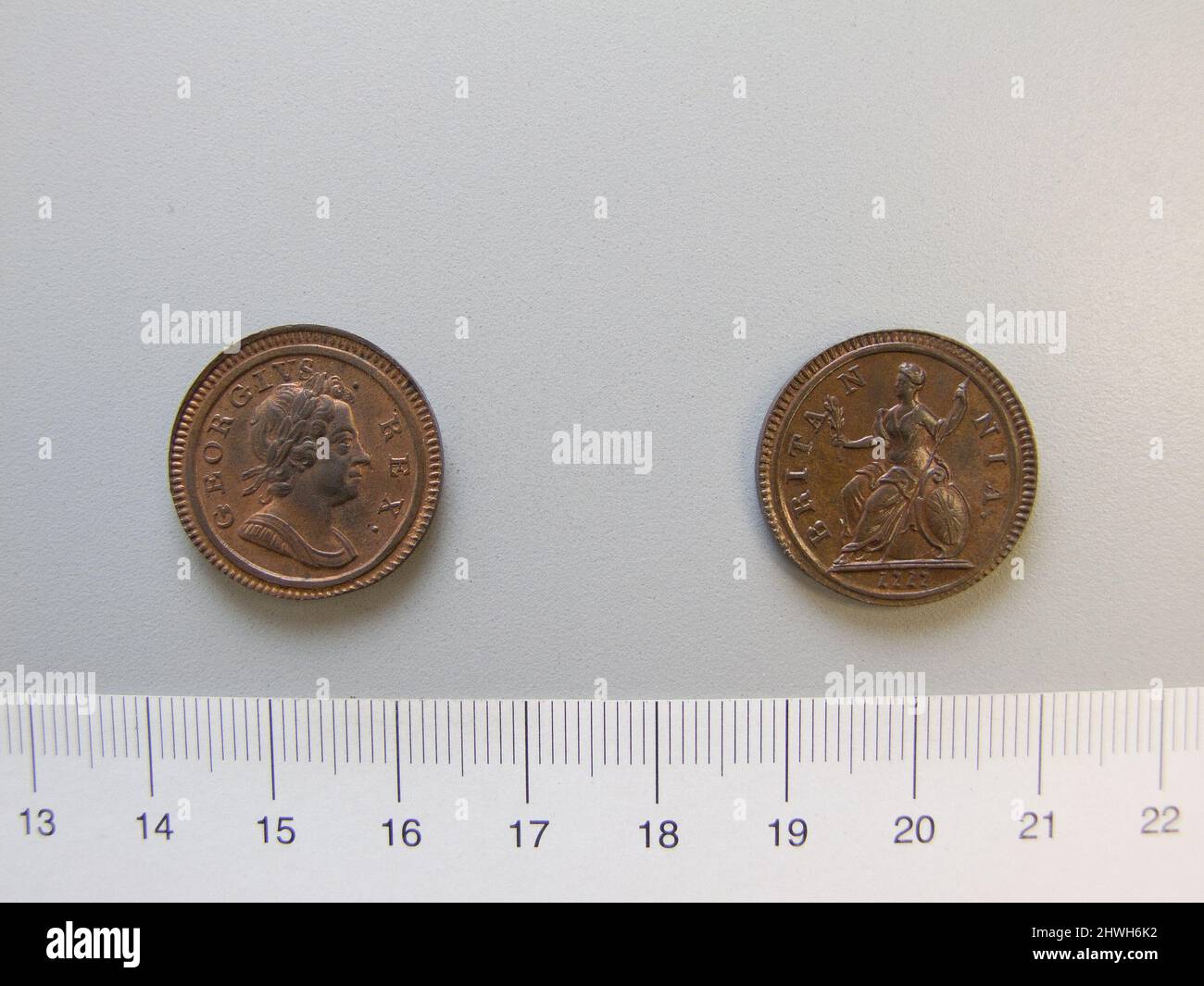 1 Farthing of King George I from London. Ruler: George I, King of Great ...