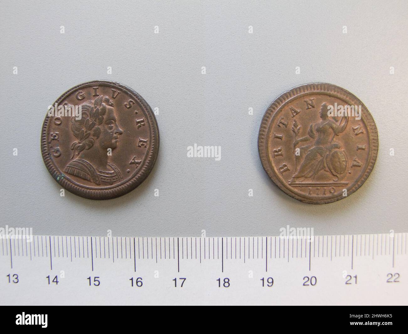 Halfpenny of King George I from London. Ruler: George I, King of Great ...