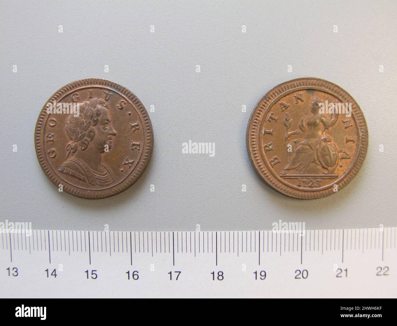 Halfpenny of King George I from London. Ruler: George I, King of Great ...