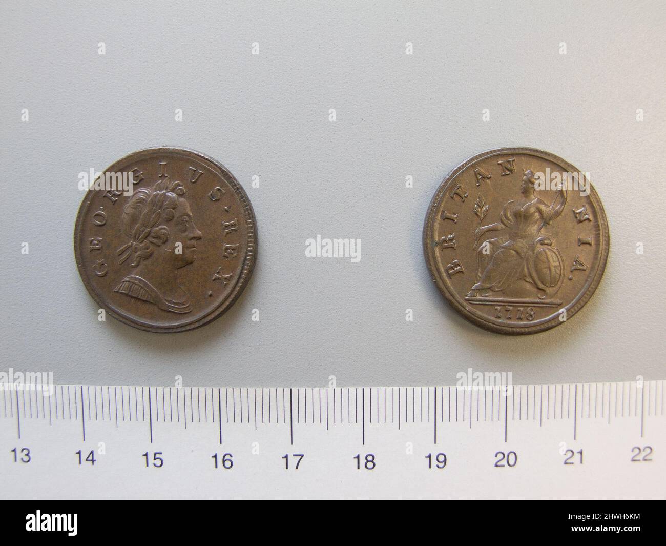 Halfpenny of King George I from London. Ruler: George I, King of Great ...