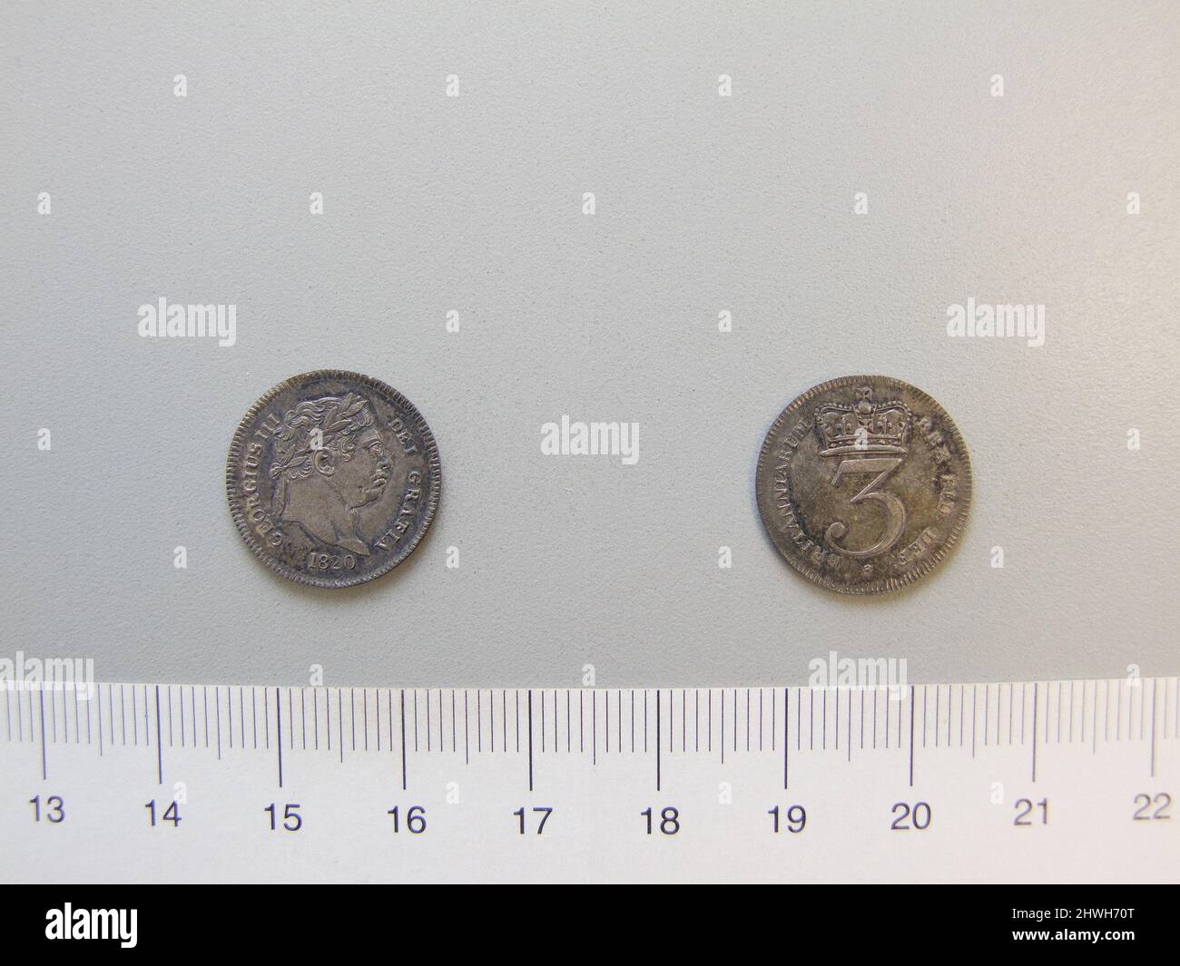 Threepence of George III, King of Great Britain from London. Ruler ...