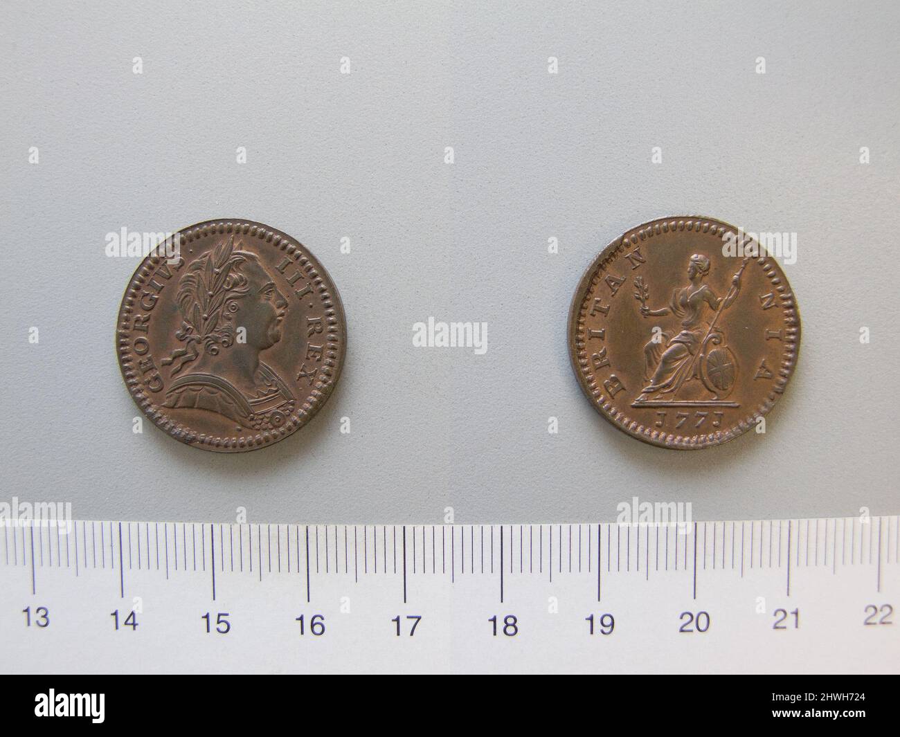 1 Farthing of George III, King of Great Britain from London. Ruler ...