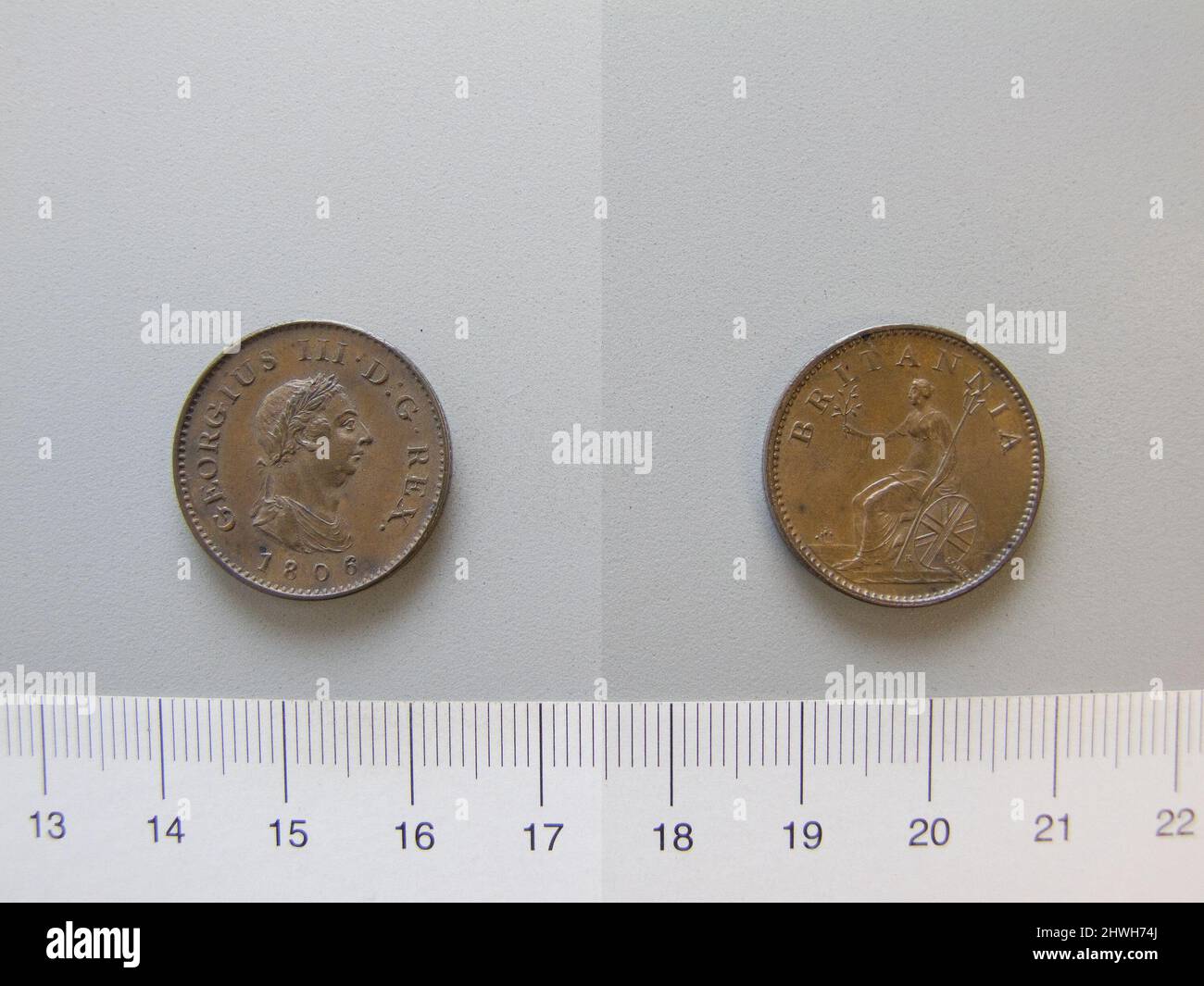 1 Farthing of George III, King of Great Britain from Birmingham. Ruler ...