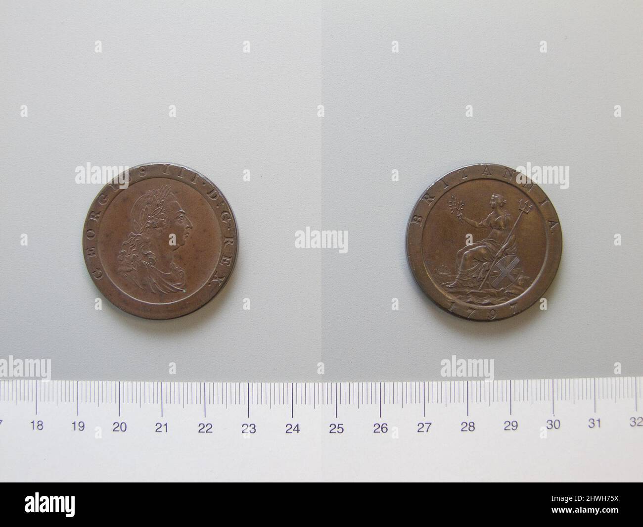 1 Penny of George III, King of Great Britain from Birmingham. Ruler ...