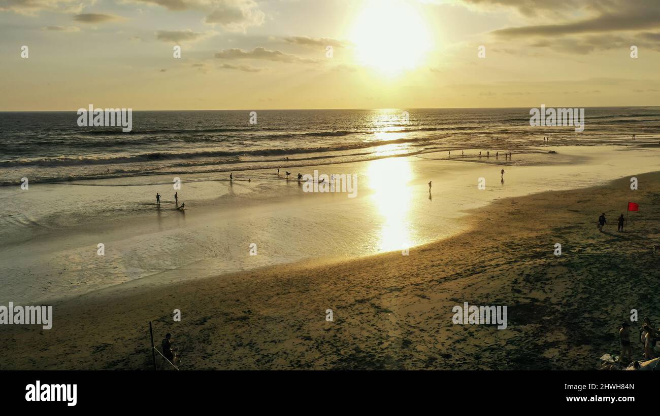 Drone footage over beach in hi-res stock photography and images - Alamy