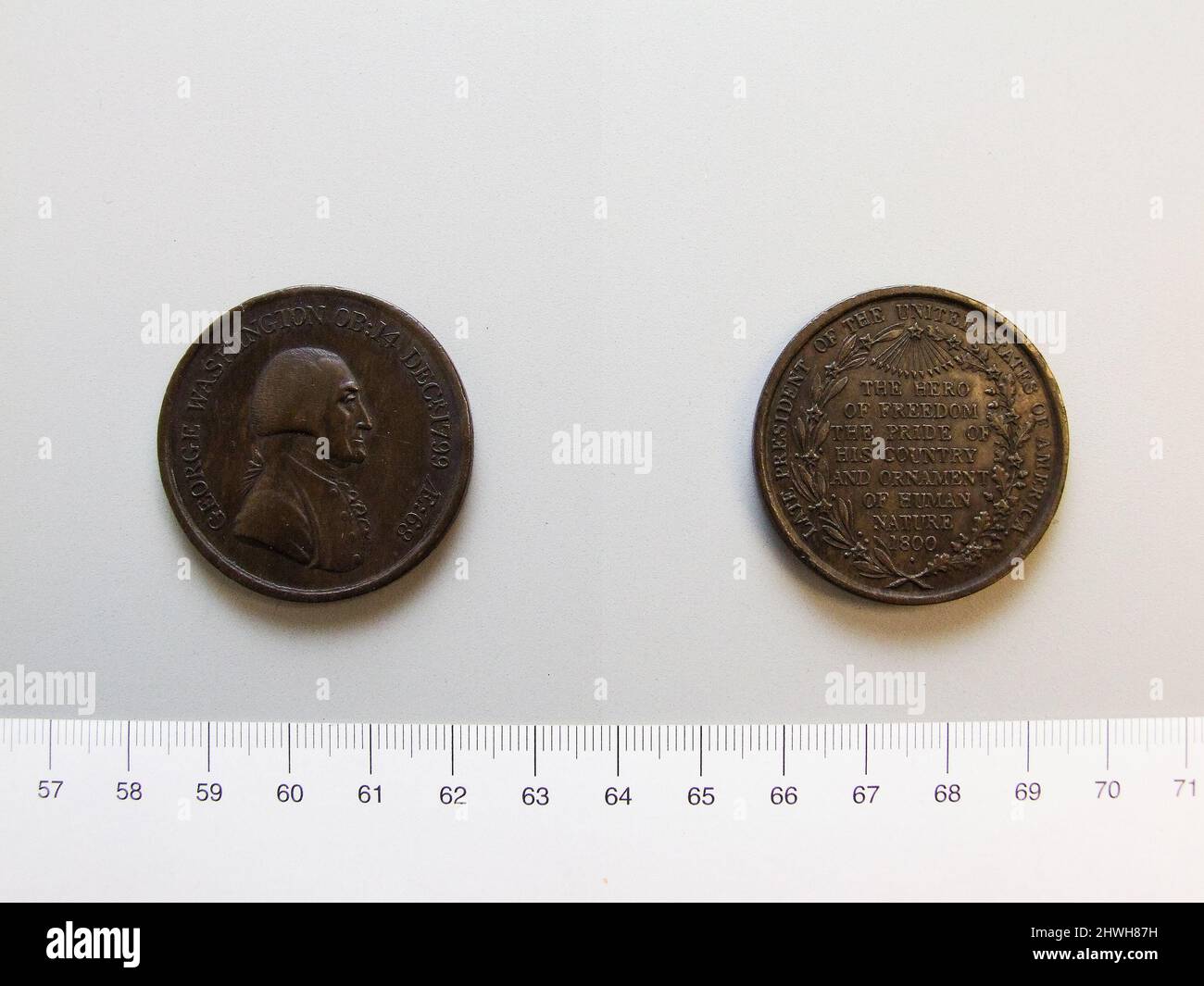 Medal Commemorating the death of George Washington (“The Hero of ...