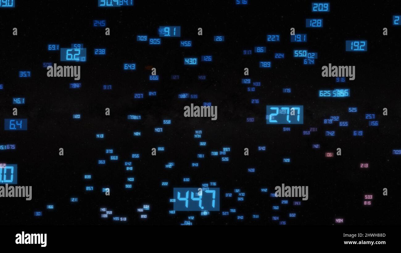 Luminous elements with numbers Stock Photo - Alamy