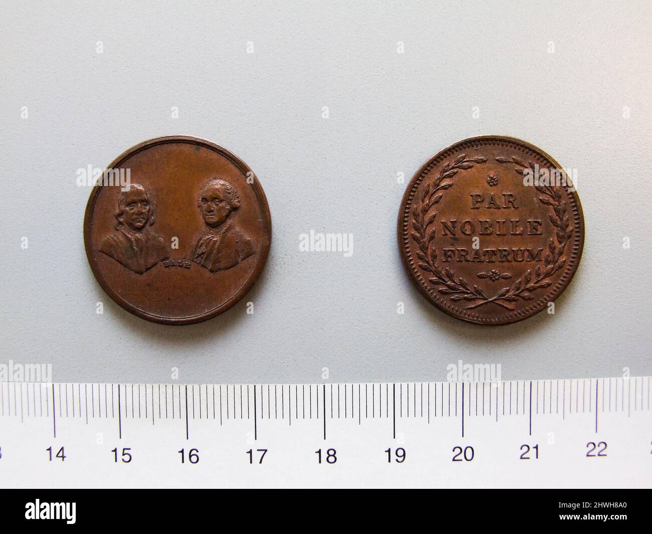 Medal of George Washington and Benjamin Franklin (Par Nobile Fratrum ...