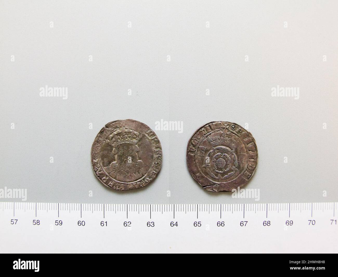 1 Teston of Henry VIII, King of England from London. Ruler: Henry VIII ...