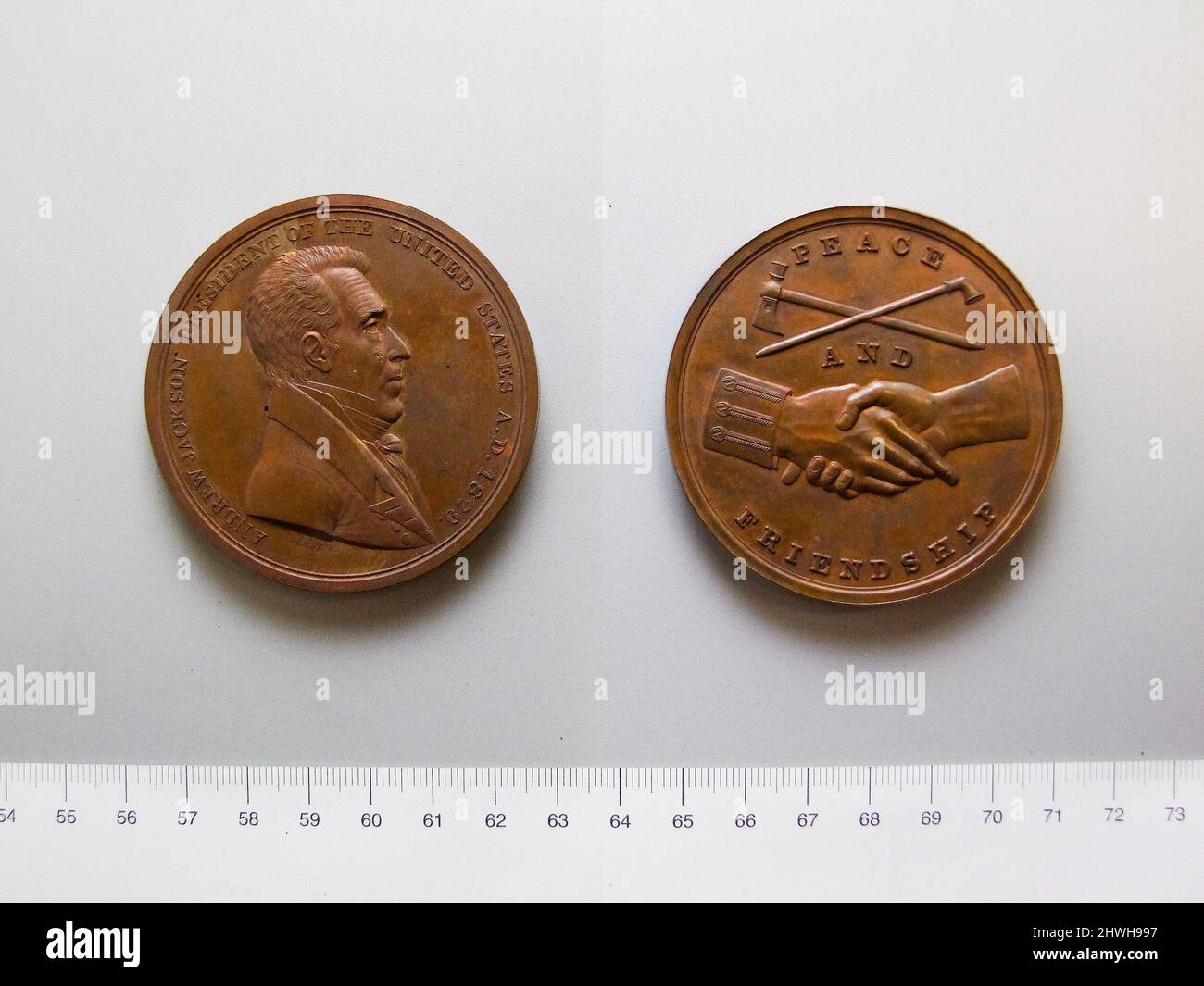 Indian Peace Medal of Andrew Jackson. Subject: Andrew Jackson, American ...
