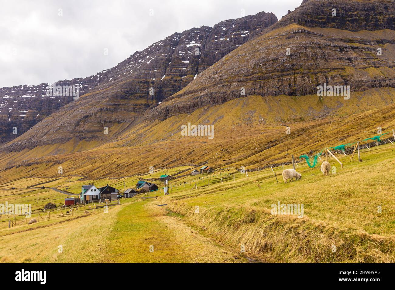 View of the Muli on Bordoy island. A small village situated on the ...