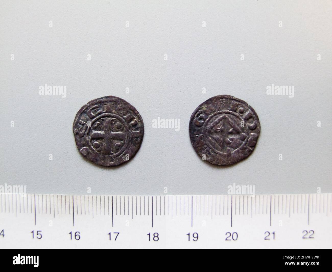 1 Denier of Florent of Hainaut, Prince of Achaia from Clarentza. Ruler ...