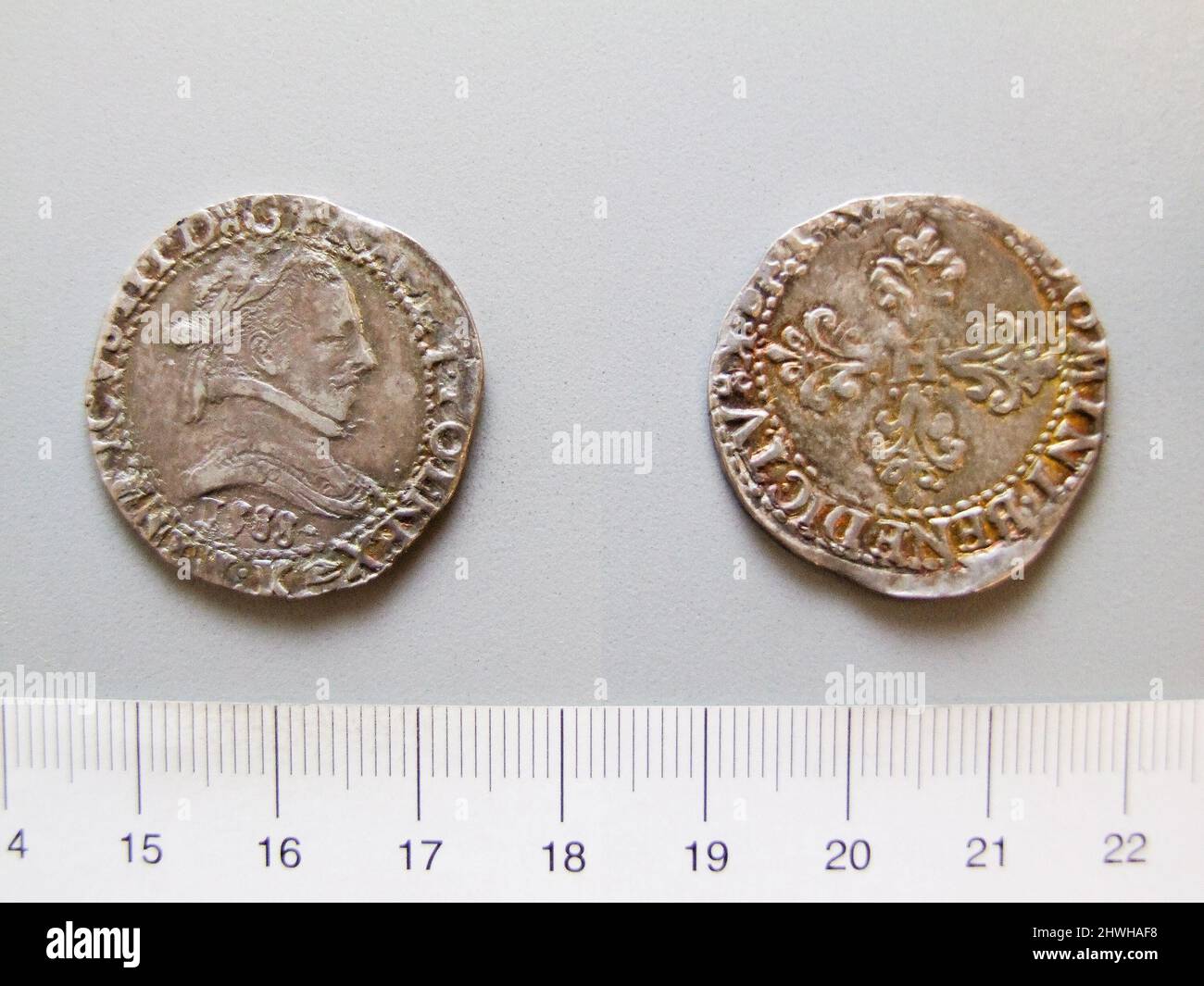 Demi Franc of Henry III, King of France from Bourdeaux. Ruler: Henry ...