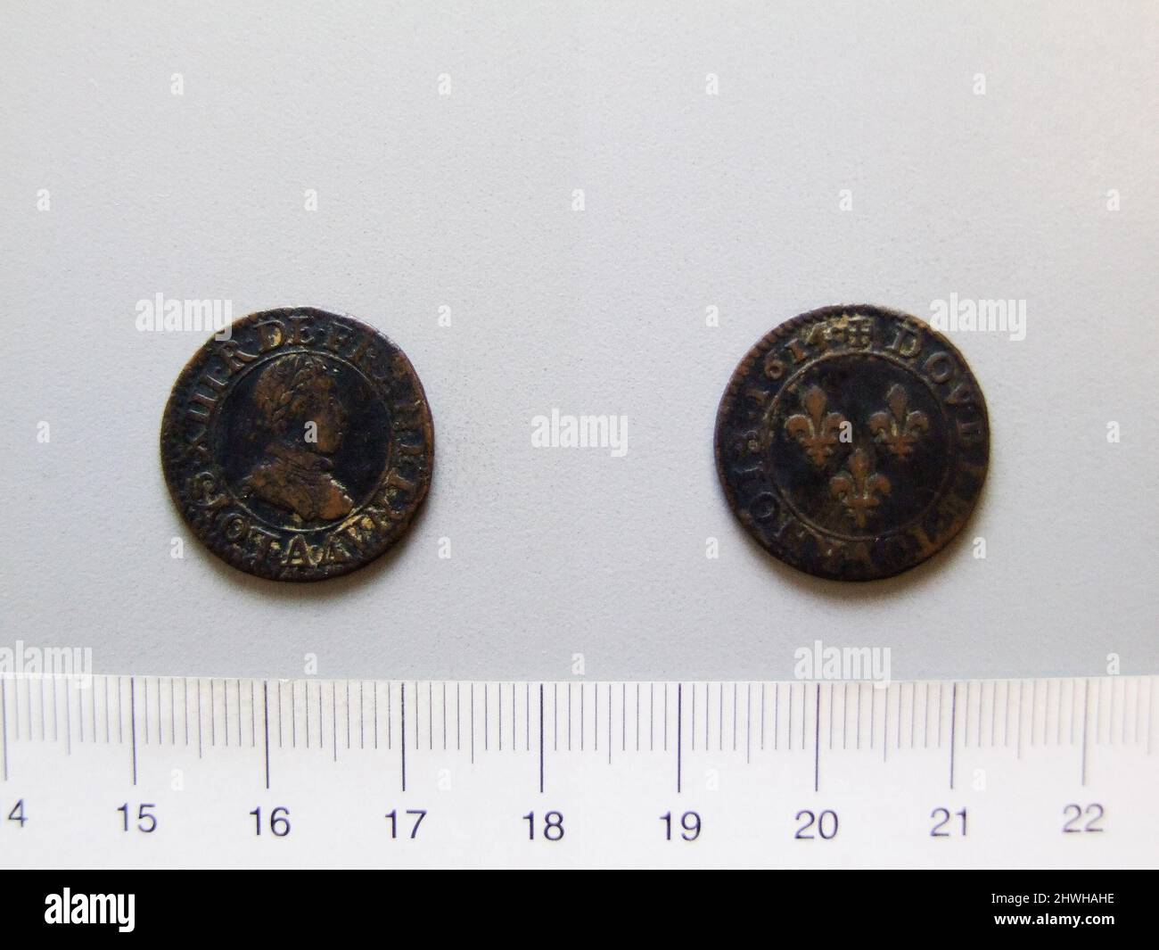 Double Tournois of Louis XIII, King of France from Paris. Ruler: Louis ...