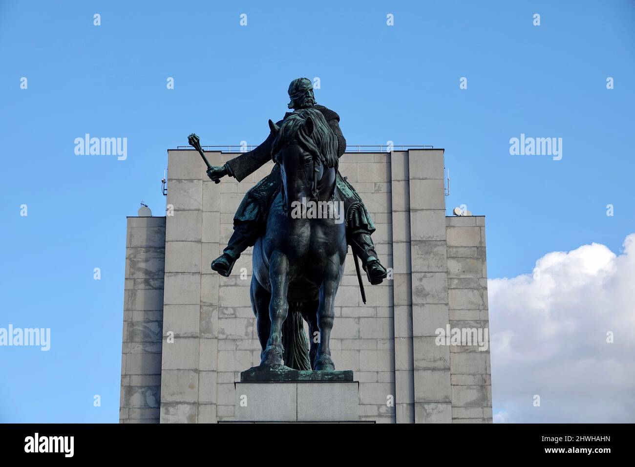 Equestrian statue of Jan Zizka and National memorial at Vitkov, Prague ...