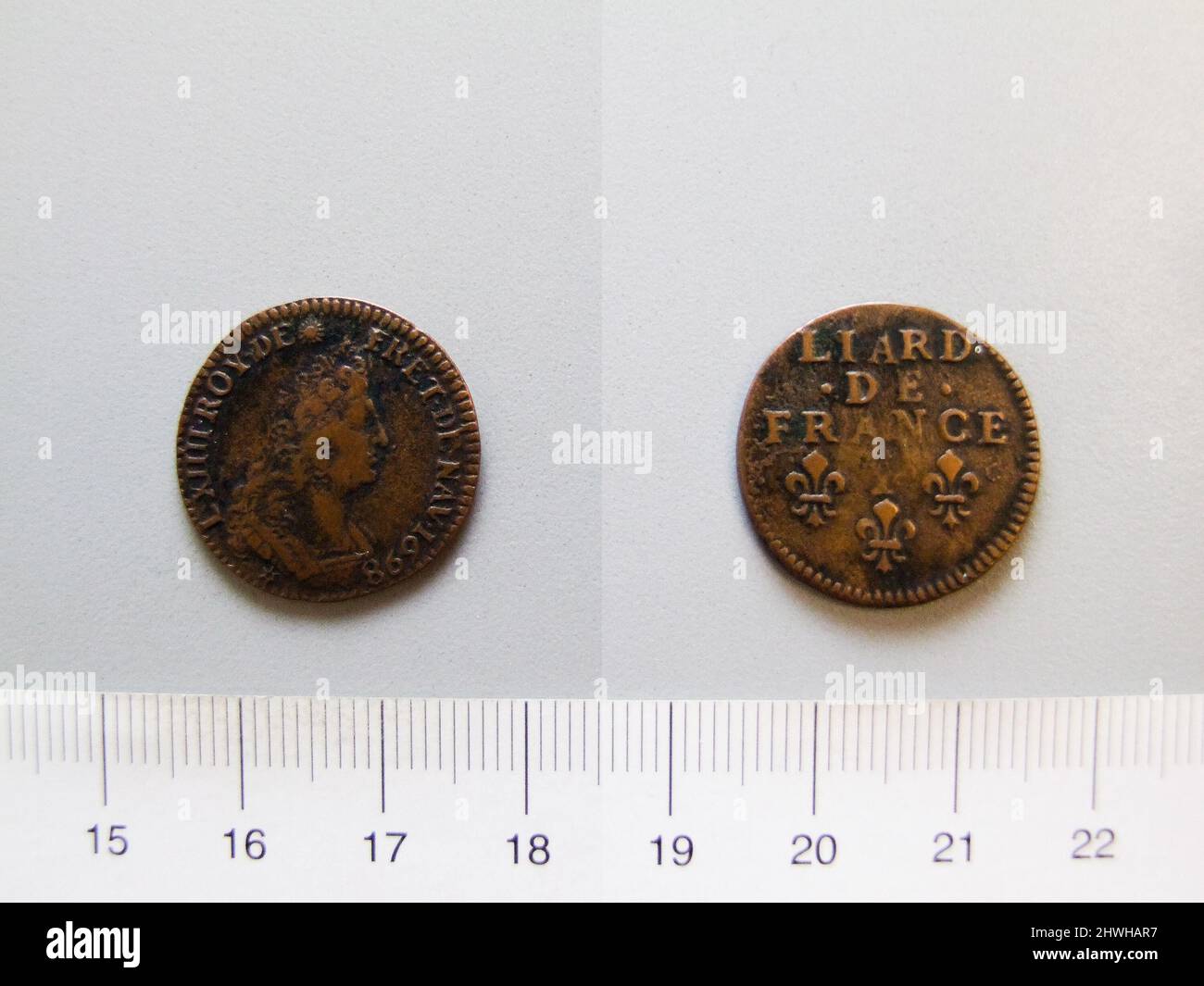 1 Liard of Louis XIV, King of France from Dijon. Ruler: Louis XIV, King ...