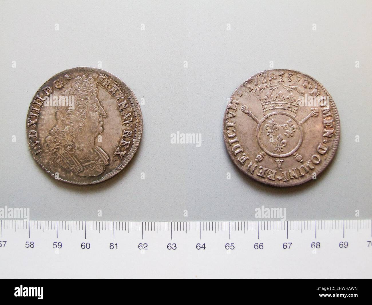 1 Écu of Louis XIV, King of France from Bourges. Ruler: Louis XIV, King ...