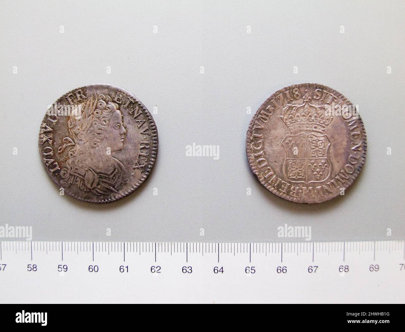 1/2 Écu of Louis XV, King of France from Toulouse. Ruler: Louis XV ...