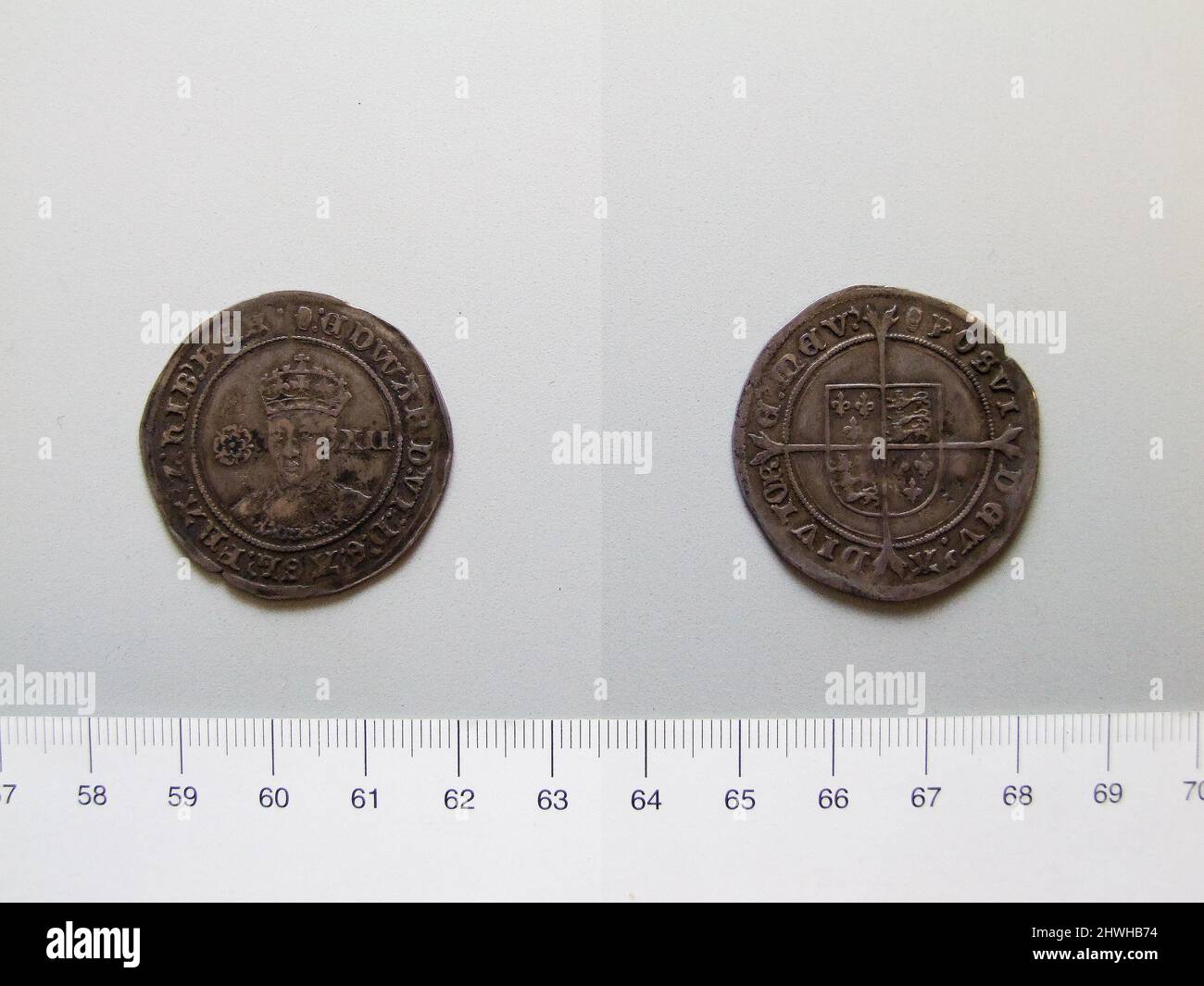 1 Shilling of Edward VI, King of England from London. Ruler: Edward VI ...