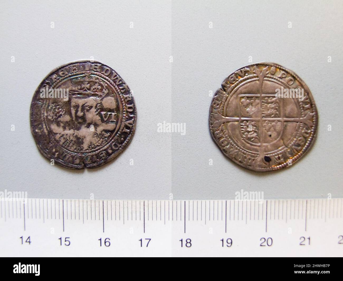 Sixpence of Edward VI, King of England from London. Ruler: Edward VI ...