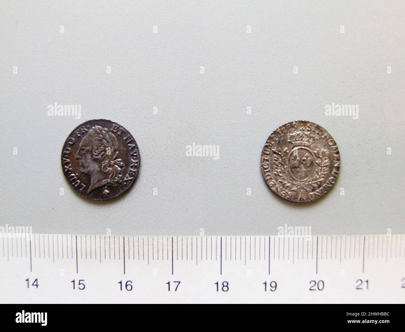 Vingtième D’écu of Louis XVI, King of France from Paris. Ruler: Louis ...