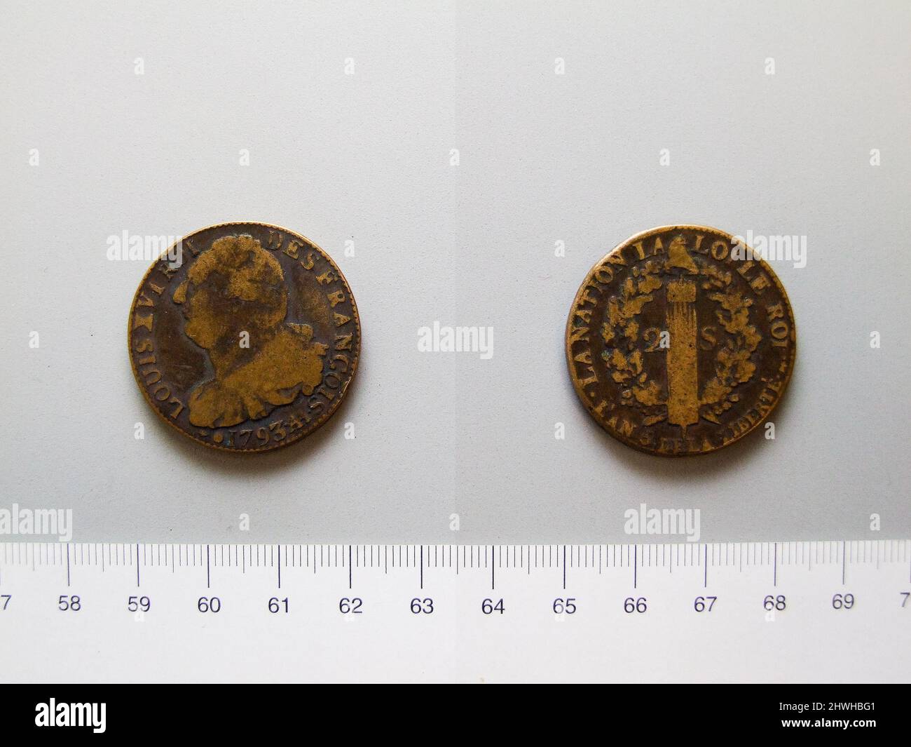 Double Sol of Louis XVI, King of France from Metz. Ruler: Louis XVI ...