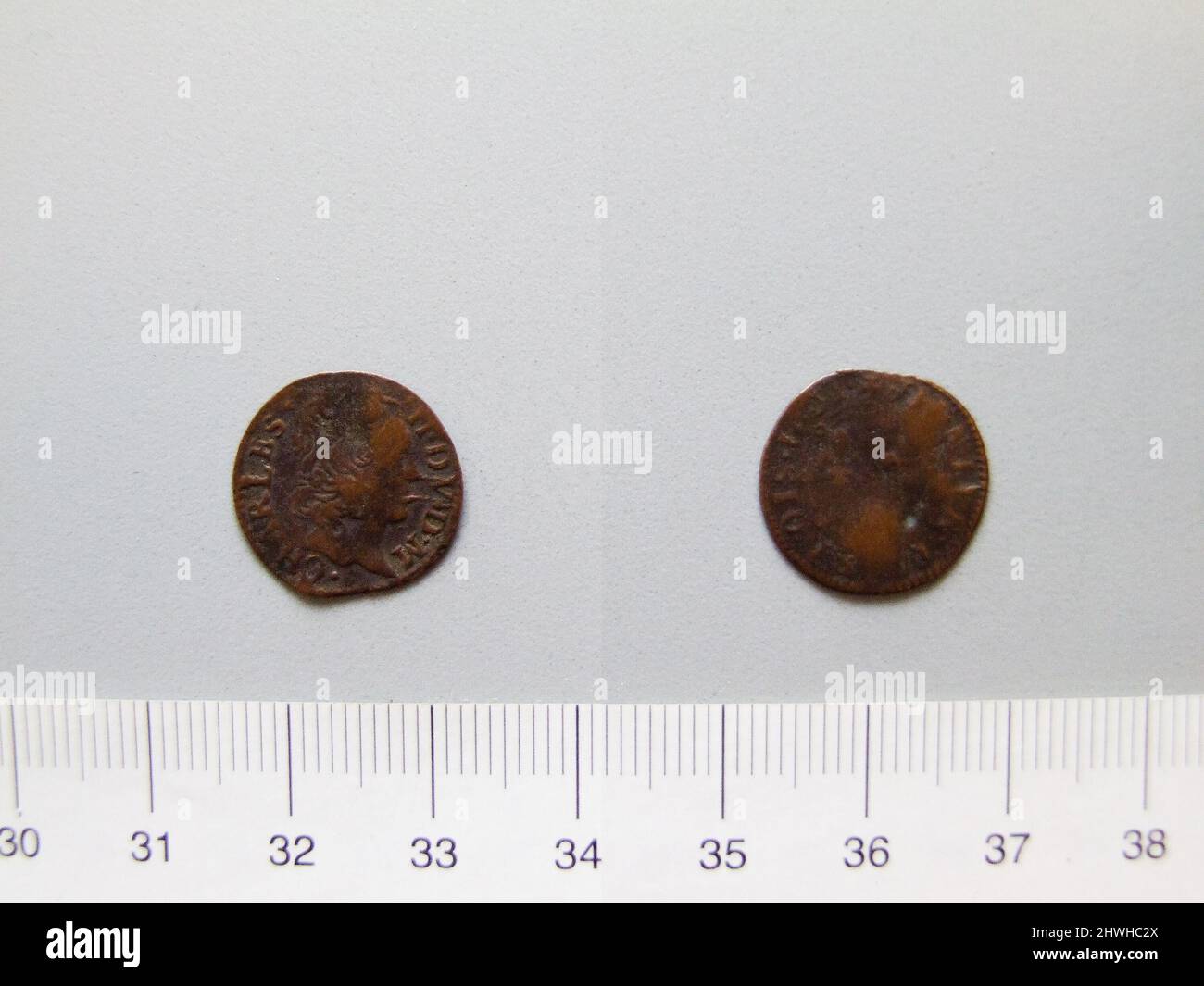 1 Denier of Charles II from Nevers. Ruler: Charles II, Duke of Mantua ...