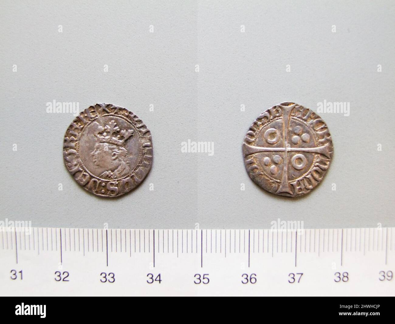 1/2 Groat of Martin I, King of Aragon from Barcelona. Ruler: Martin I ...