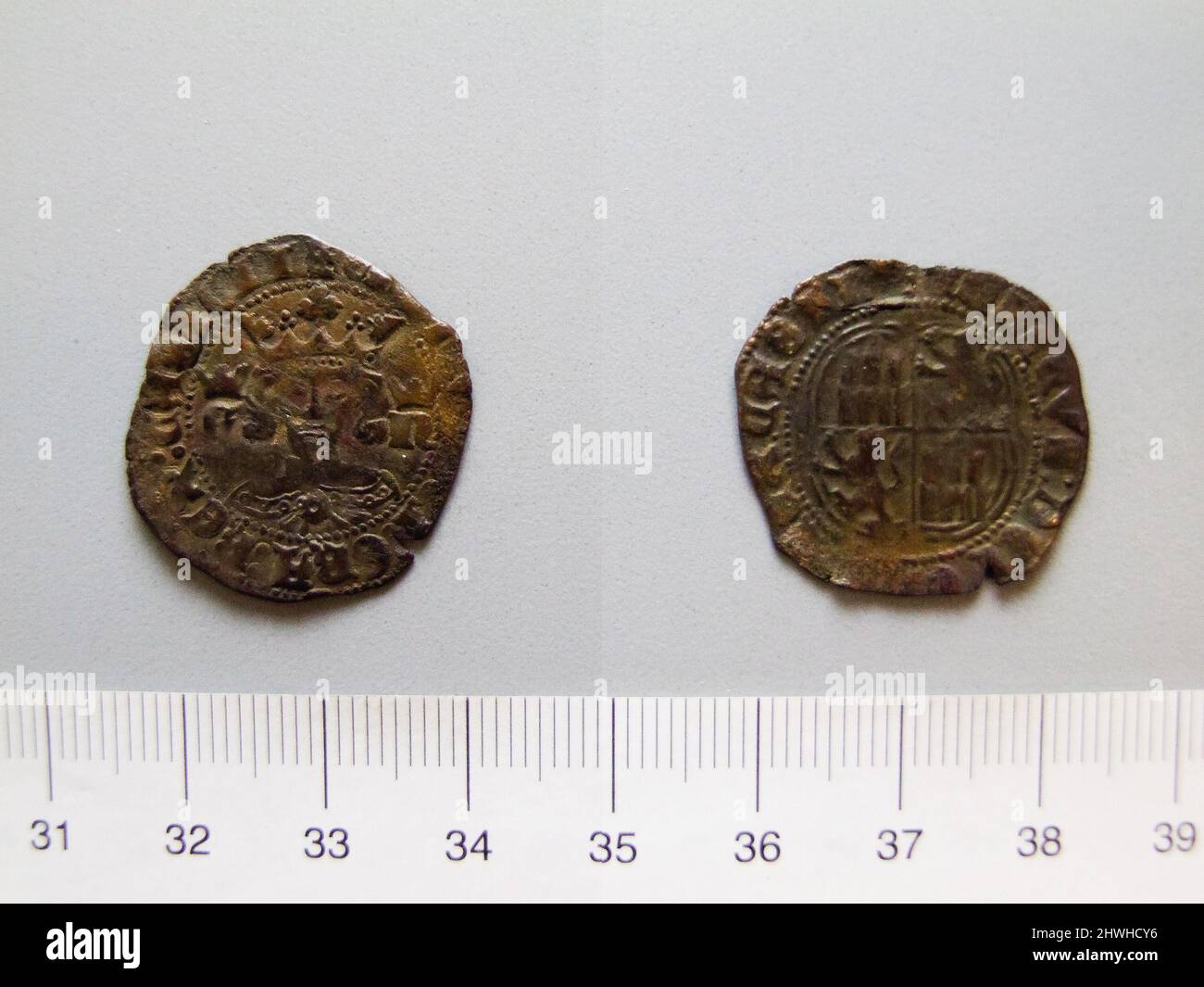 1 Real of Henry II, King of Castille and Leon from Coruña. Ruler: Henry ...