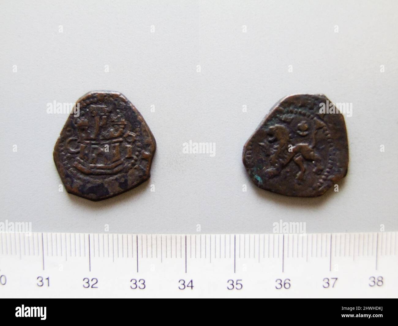 4 Maravedis of Philip II, King of Spain. Ruler: Philip II, King of ...