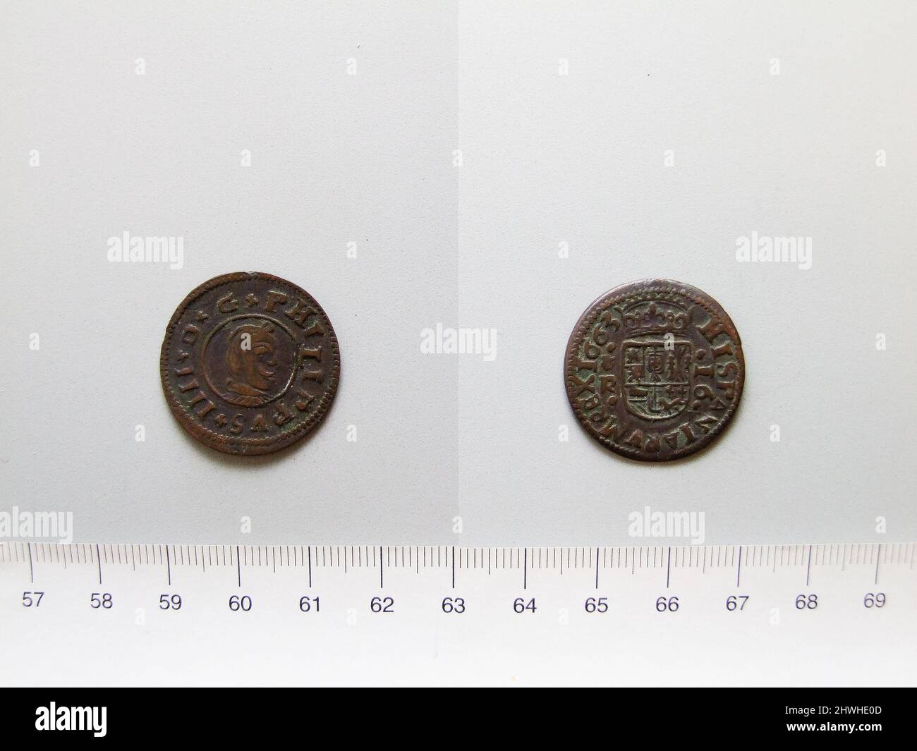 16 Meravedis of Philip IV, King of Spain from Coruña. Ruler: Philip IV ...