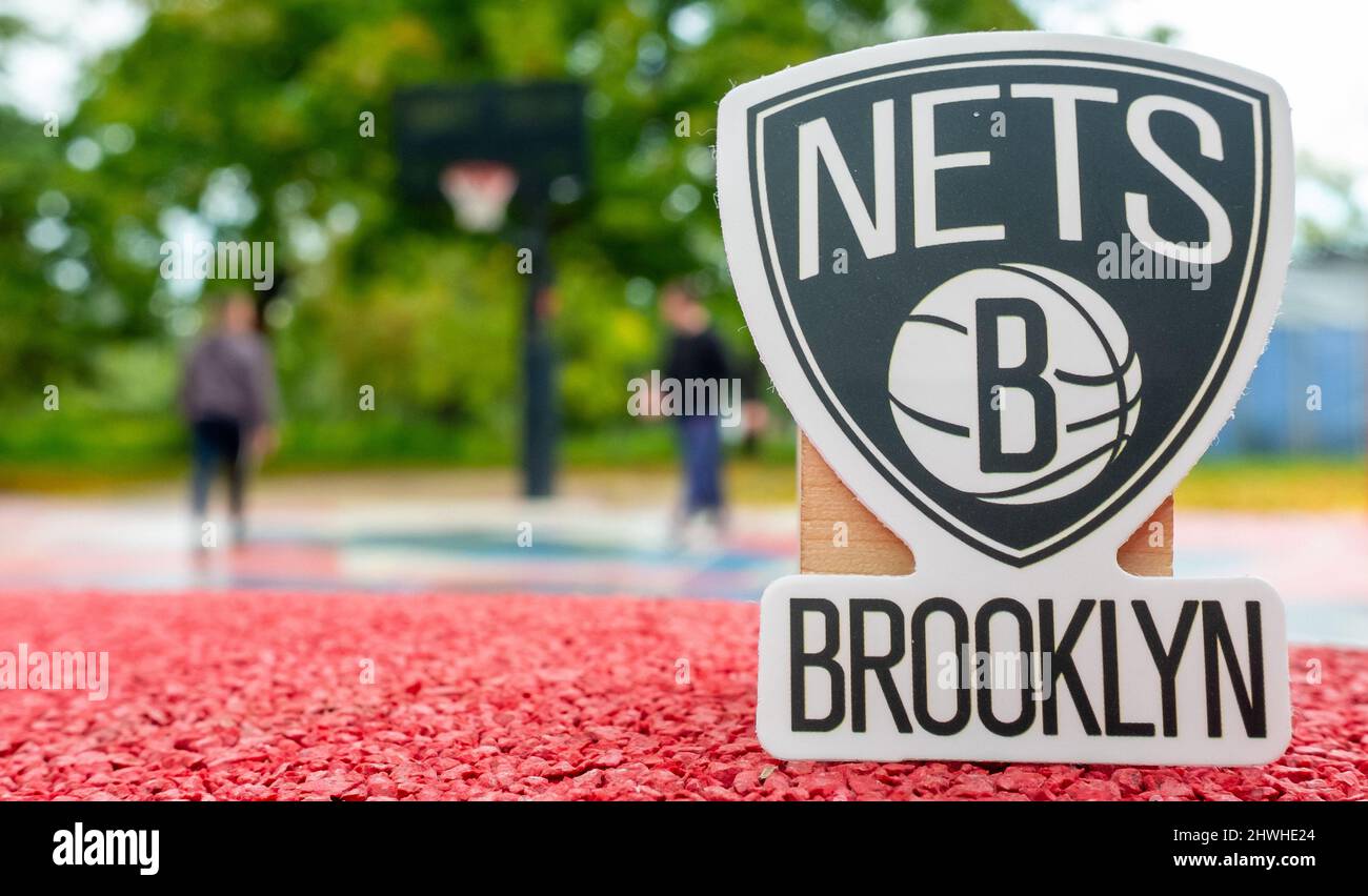 September 15, 2021, New York, USA, The emblem of the basketball club ...