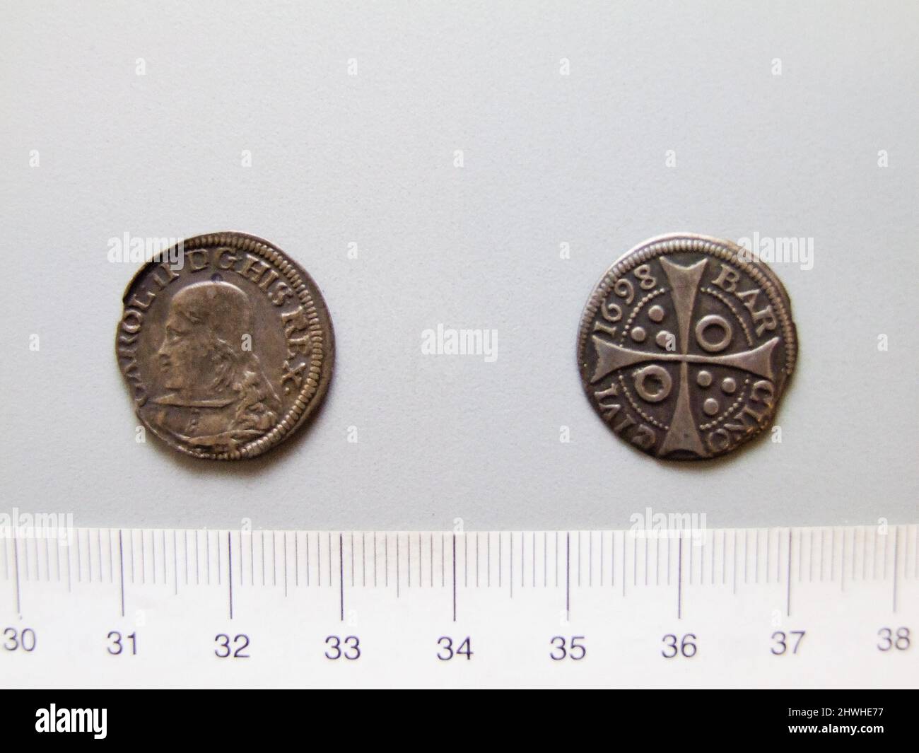 1 Groat of Charles II, King of Spain from Barcelona. Ruler: Charles II ...