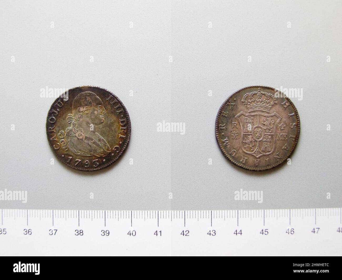 4 Reales of Charles IV, King of Spain from Madrid. Ruler: Charles IV ...