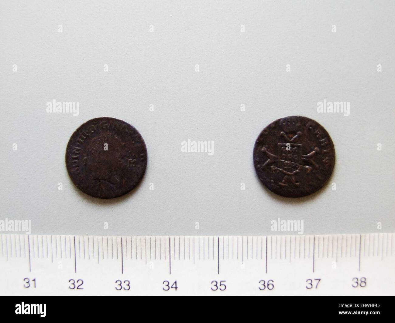 Meravedi of Ferdinand VII, King of Spain from Pamplona. Ruler ...