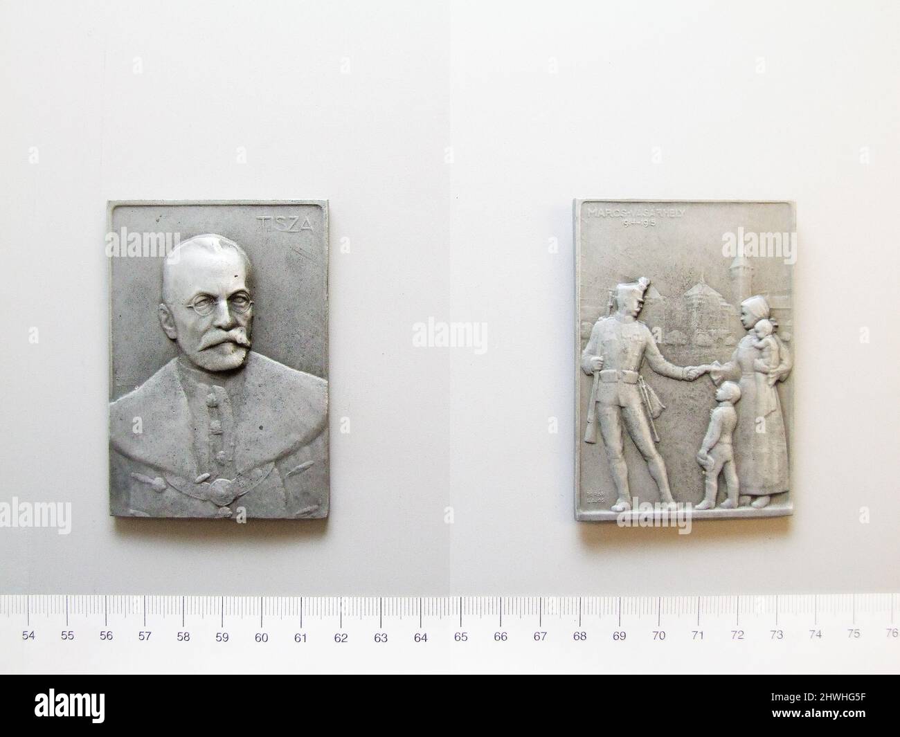 Grey Alloy Medal of Count István Tisza from Hungary. Subject: István ...