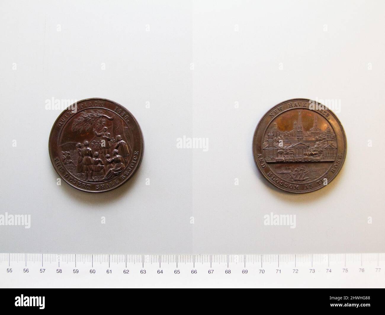 The New Haven Bicentennial Medal. Artist: Charles Cushing Wright ...