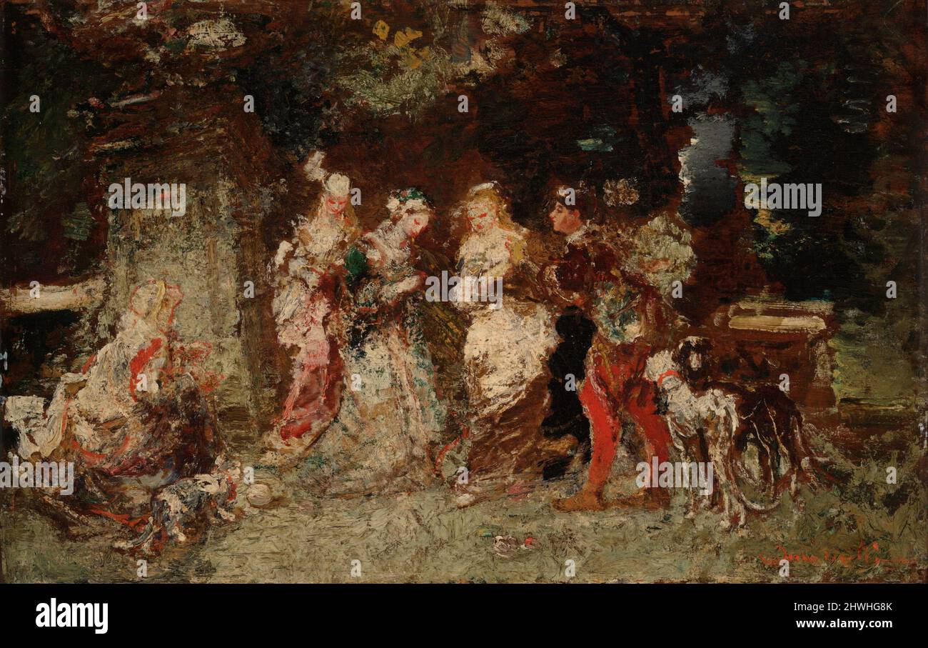 Garden Scene. Artist: Adolphe Joseph Thomas Monticelli, French, 1824 ...